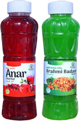 NATRAJ The Right Choice Anar Sharbat & Brahmi Badam Sharbat Syrup (Pack ...