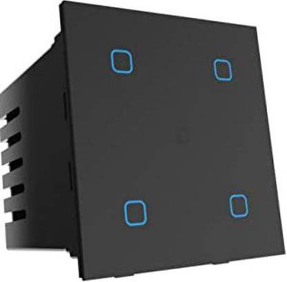 Smartlife WiFi + BLE | 4 Touch Glass Smart Switch (Black) | No Hub ...