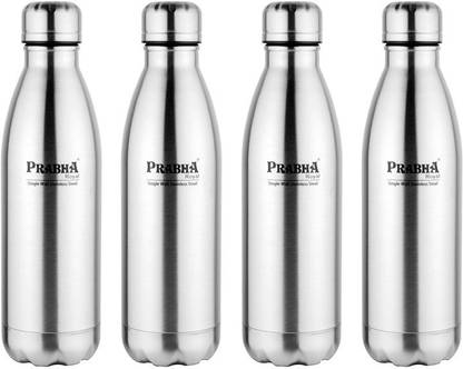 PRABHA by Prabha Royal Silver Single Wall Steel Fridge Water Bottle ...