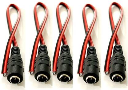 TechSupreme Pack of 5 DC 12V Female Wire Connector Power Cord ...