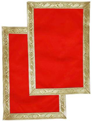 HarGrow HarGrow Red Velvet Pooja Aasan Cloth/Chowki Aasan Kapda/Altar ...