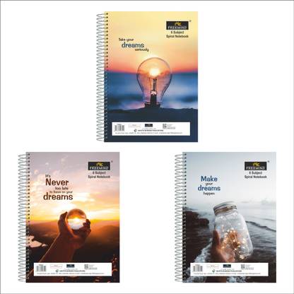 FREEMIND Spiral A4 Notebook Single Line (6 Subject) 400 Pages Price in ...