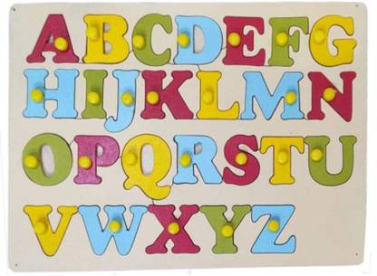 Kidosaurus wooden colorful learning educational abcd puzzle board for ...