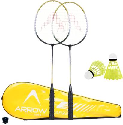 ArrowMax BADMINTON RACQUETS SET WITH 2 PC NYLON SHUTTLE , AB -333 ...