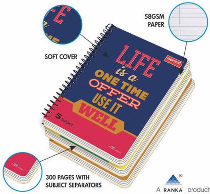 Supremo Ranka Book-size Notebook Ruled 300 Pages Price in India - Buy ...
