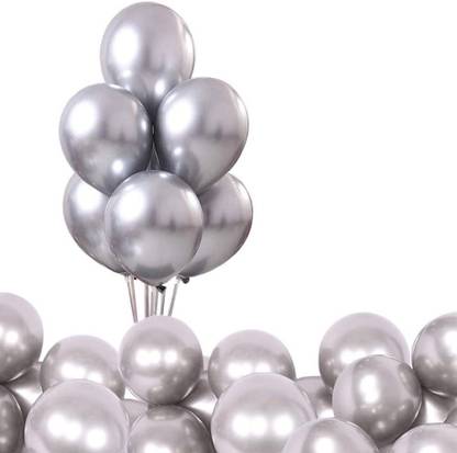 Flipkart.com | Wonder Solid Metallic Silver Balloons for Aesthetic ...