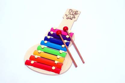 EraCraft Wooden Xylophone Musical Instrument | 8 Knocks Guitar Shape ...