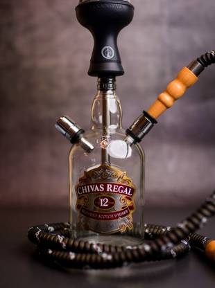 Smoke station Chivas Premium 10 inch Iron Hookah shisha pot (Clear blue ...