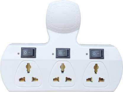 RGK ABS Moulding 3+3 Multi Plug Extension Board Switch with Individual ...