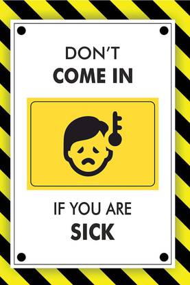 Covid 19 Precautions Sticker Poster|Don't Come in If You Area Sick ...