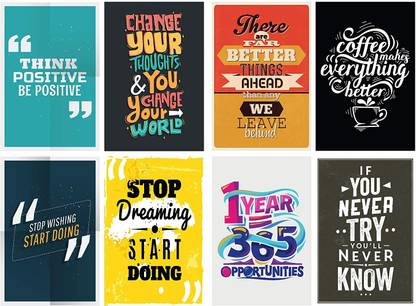 Motivational Quotes Posters for Wall (Paper, Size 12 x 18 inch, Set of ...