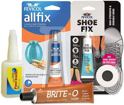 Pidilite Fevikwik Household Maintenance Kit (1 FeviKwik, Shoe-fix, All ...