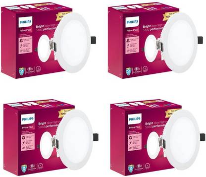 PHILIPS 5-Watts Round Prime Plus Ultra Glow 500-Lumen LED Ceiling ...