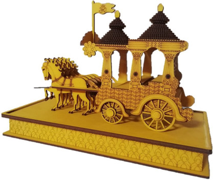 Home & Living Brown Krishna Arjuna Rath Showpiece Statues Home Décor ...