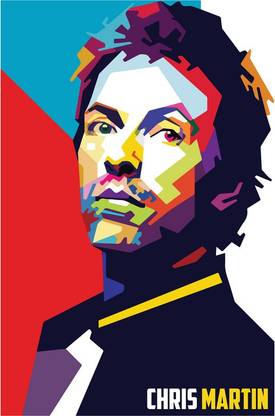 Chris Martin Graphic Illustration Coldplay Poster Paper Print - Music ...