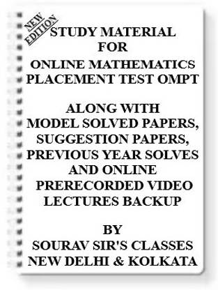 Study Material For Online Mathematics Placement Test Ompt [set Of 7 ...