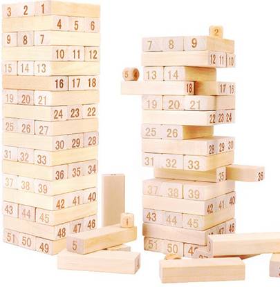 BENISON INDIA Jenga/ zenga Game Number Blocks Stacking Puzzle Playset ...