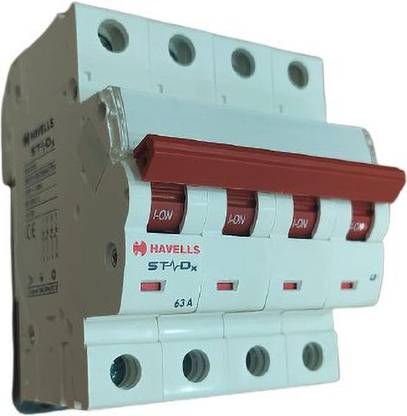 HAVELLS STADX PVC Plastic 63A FP Switch - Disconnector (Isolator) - DHMZIFPX063 - MCB Price in ...