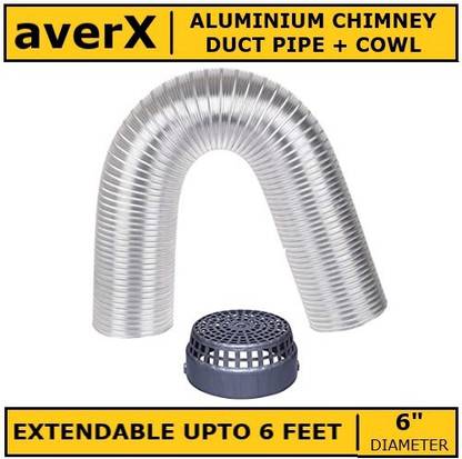 averX 6 Feet Extendable Length with 6 Inch Diamter Chimney Aluminium ...