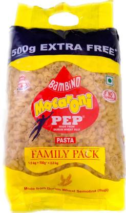 Bambino Macaroni Family Pack (1500g + 500g Extra Free) Elbow Macaroni ...
