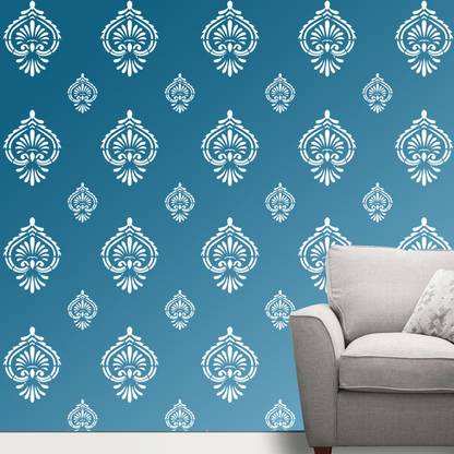 Kayra Decor Mewari Print Wall Stencils for Home Wall Decoration(16 inch ...