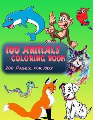 100 Animals Coloring Book: Buy 100 Animals Coloring Book by Yldrm Rmzn ...