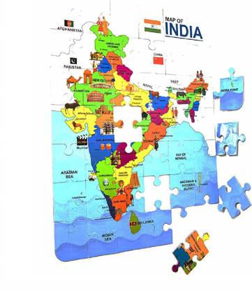 SuperToy Educational India Map Jigsaw Puzzle Toy for Kids - Educational ...