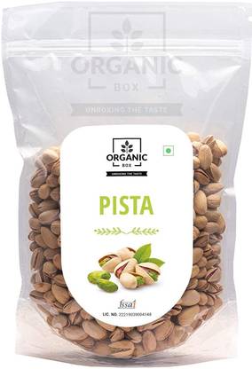 Organic Box Whole Roasted Salted Pistachios Pista inshell - 500g Pistachios Price in India - Buy ...
