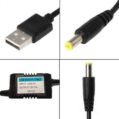 Brightvine Power Cord 1 A 1 m USB to DC Power Cable 5V to 12V USB Cable ...