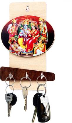 Boriva Shriram Ji Family Wood Key Stand -430 Wood Key Holder Price in ...