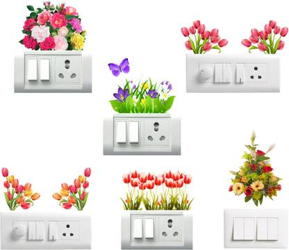 Design Zoo Rose Flowers Switchboard Stickers Medium Self Adhesive ...