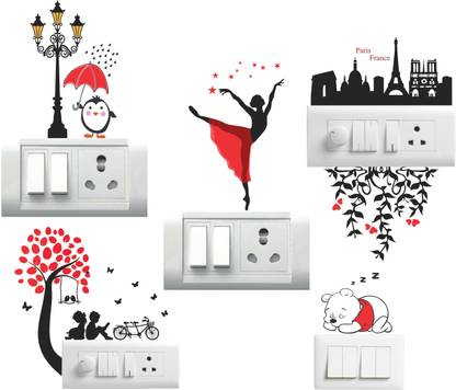 Art Kafe Florals & Trees Switchboard Stickers Medium Self Adhesive ...