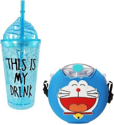UNIBOX Cool ice cream smothe Sipper With Doremon Bottle (Blue) 500 ml ...