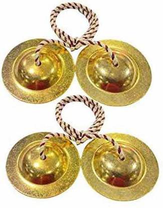 MAGA MART Brass Percussion Instrument Manjira Manjeera set of 2 Kartal ...