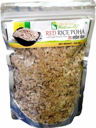 WEGROW NATURALLY Red Rice Poha (500Gm) Red Matta Rice (Full Grain, Raw ...