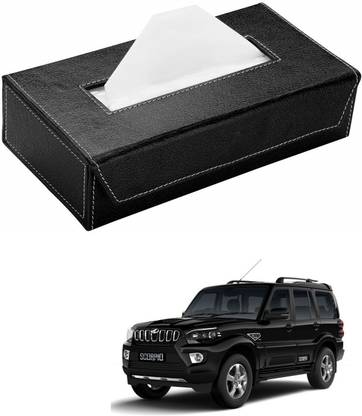 AuTO ADDiCT Car Tissue Box Paper Tissue Holder Black with 200 Sheets ...
