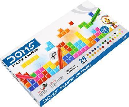 Flipkart.com | DOMS Plastic Crayons 28 Shades Erasable and Sharpenable ...