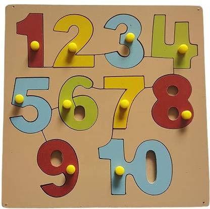 amg digital 1 to 10 Counting Wooden Shape Tray with Knobs ,Educational ...