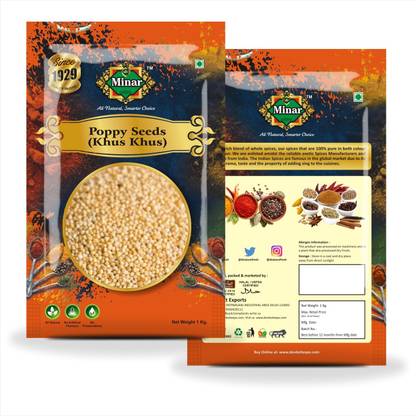Minar Poppy Seeds (Khus Khus / Posta Dana) 1kg Poppy Seeds, Poppy Seeds ...
