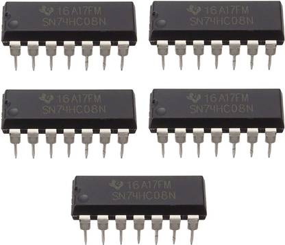 INVENTO 5Pcs SN74HC08N 7408 IC AND Gate Logic Gate, 74HC08, 2 Input, 5. ...