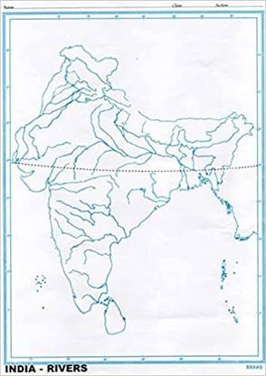 PMW India Rivers Map - Pack Of 100 Sheets - A4 Size - Practice Maps ...