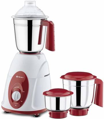 BAJAJ Classic Mixi 410564 750 Mixer Grinder (3 Jars, White and Crimson ...