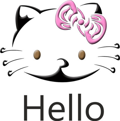 Mixed Media & Collage Kitty Cat original design decal Art ...