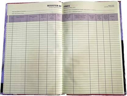 LRS Register of Fines Central Form XXI Rule 78 (1) (a) Account Book ...