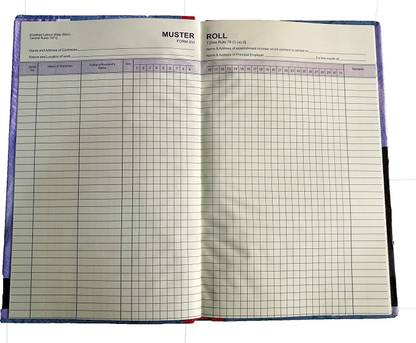 LRS Register of Muster roll Form XVI Rule 78 1-Part Register Price in ...