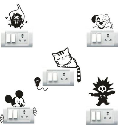 BALKRISHNA WALL STICKER 12 cm switchboard sticker Self Adhesive Sticker ...