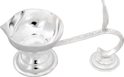 KMJ pure silver 925 BIS Hallmarked diya/deepak/deepam for puja (wt. 29 ...