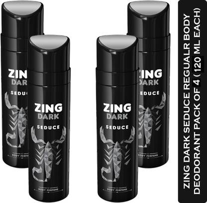 zing dark SEDUCE BODY DEODORANT FOR MENS 480 ML (PACK OF 4) Body Spray ...
