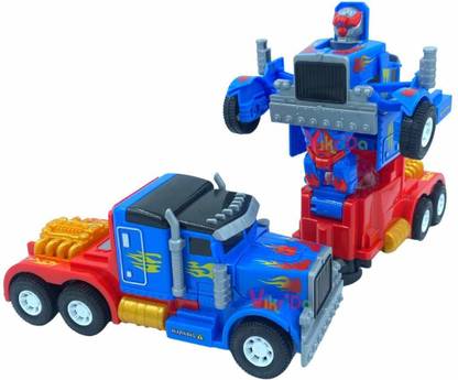 TUSHIKA Robot Deform Truck Battery Operated Bump & Go Action 2 in 1 ...