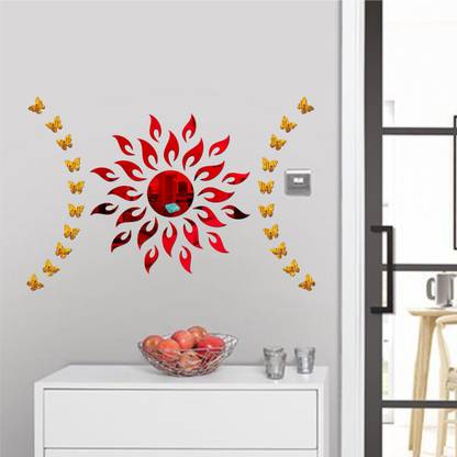 SWATI ART GALLERY Sun Flame Red 20 Butterfly Golden-103 Medium Self ...